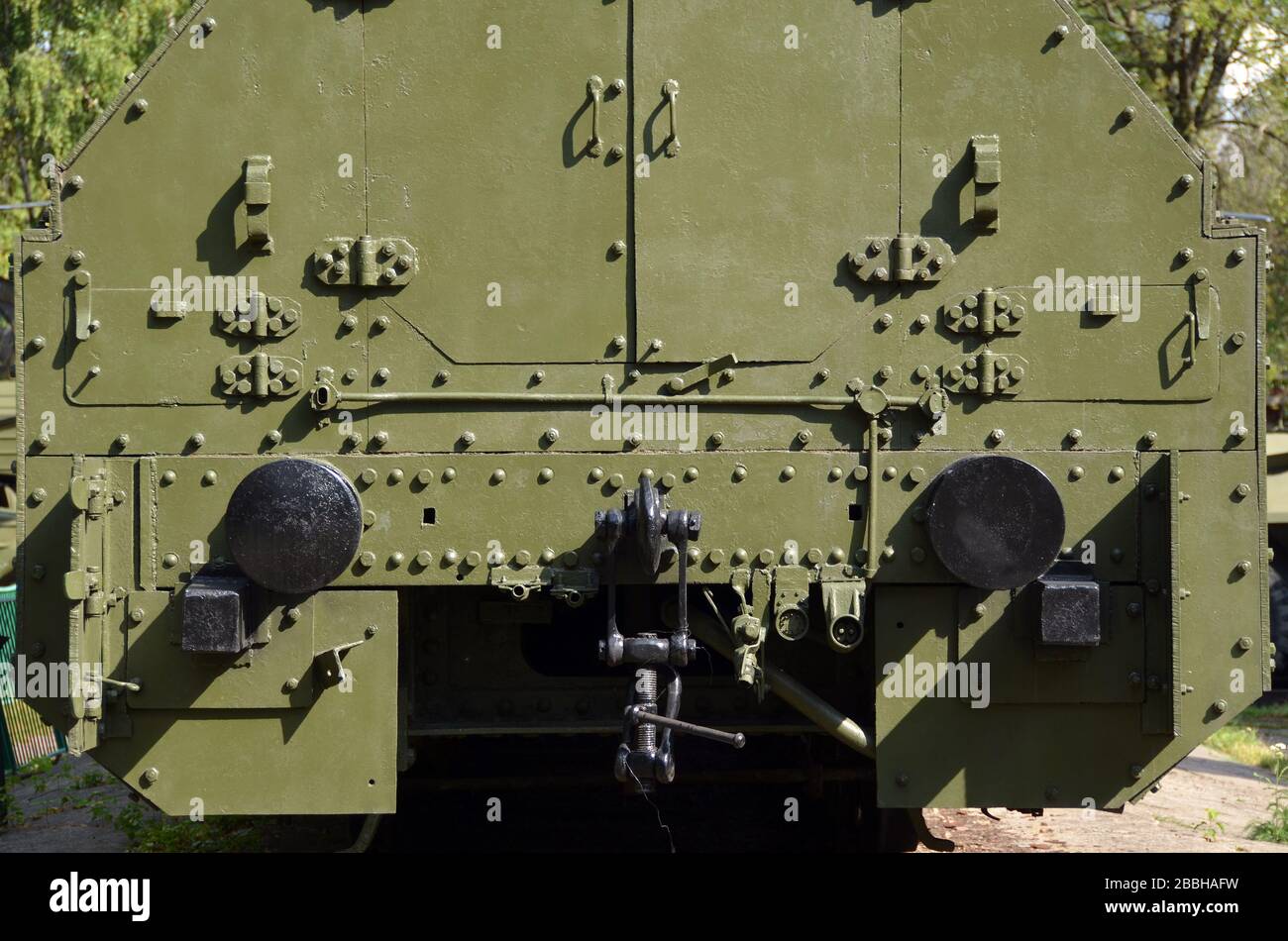 An armored steam locomotive class OB in the museum of the army in ...