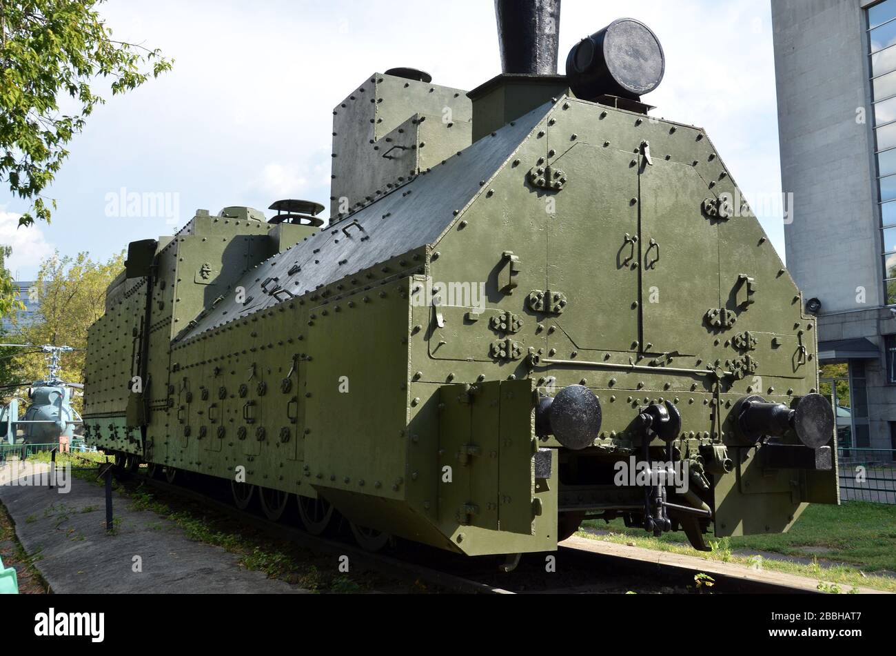 An armored steam locomotive class OB in the museum of the army in ...