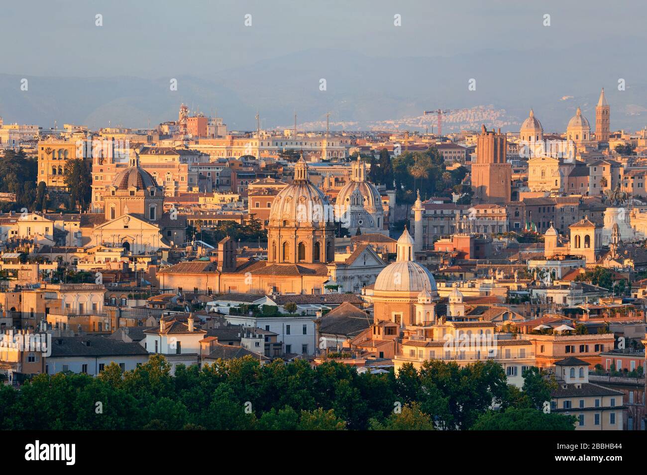 Rome rooftop view with ancient architecture in Italy Stock Photo - Alamy