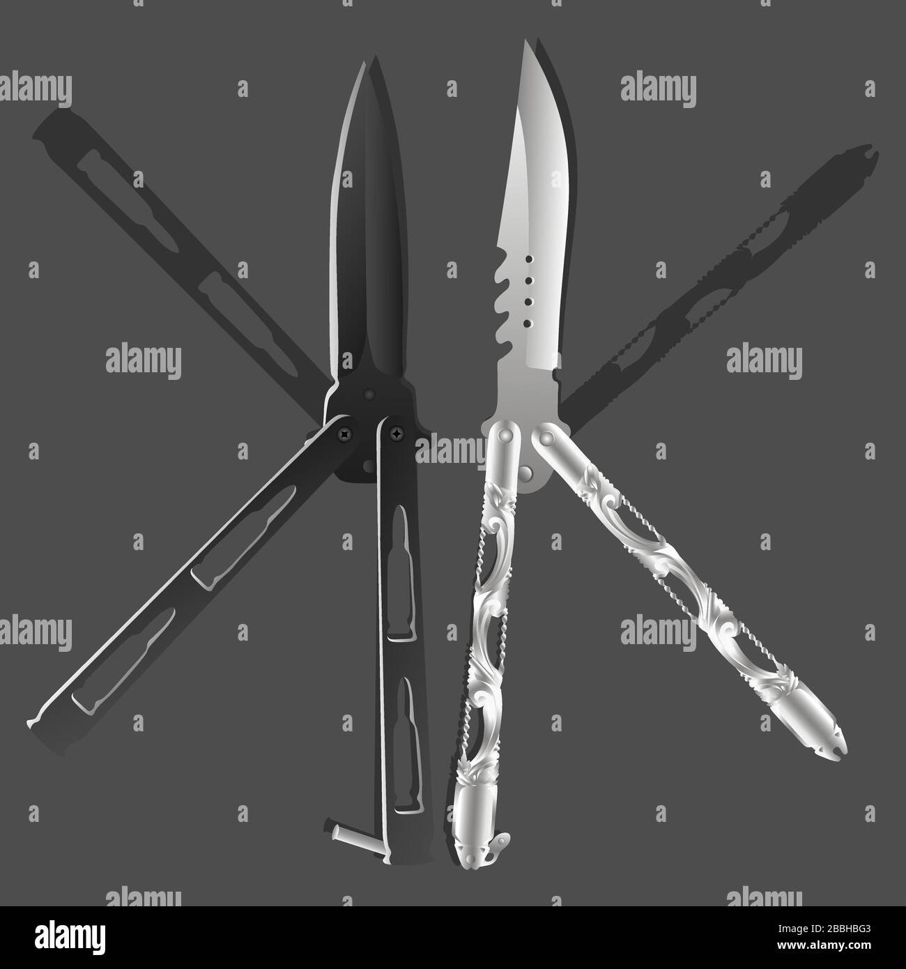 Balisong vector vectors Stock Vector Images - Alamy