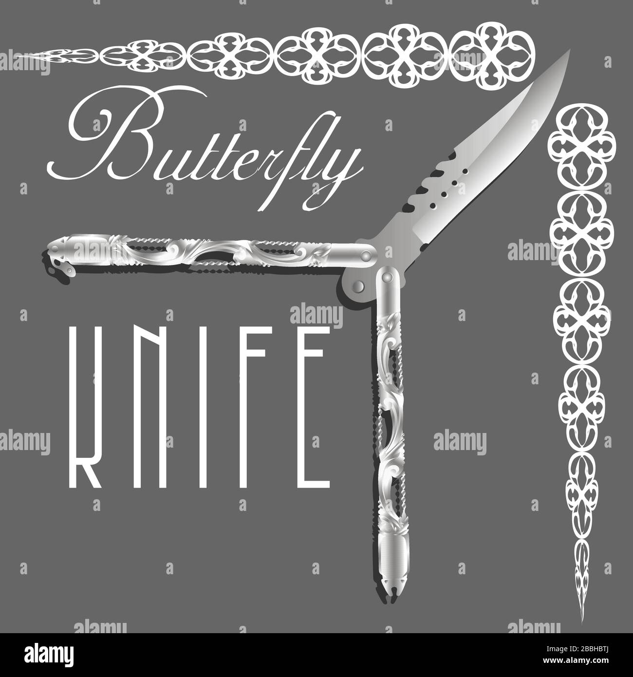 Open balisong Stock Vector Images - Alamy