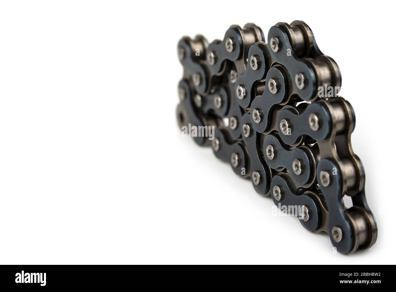 Bicycle and bike chain on a white background. Strength and power ...