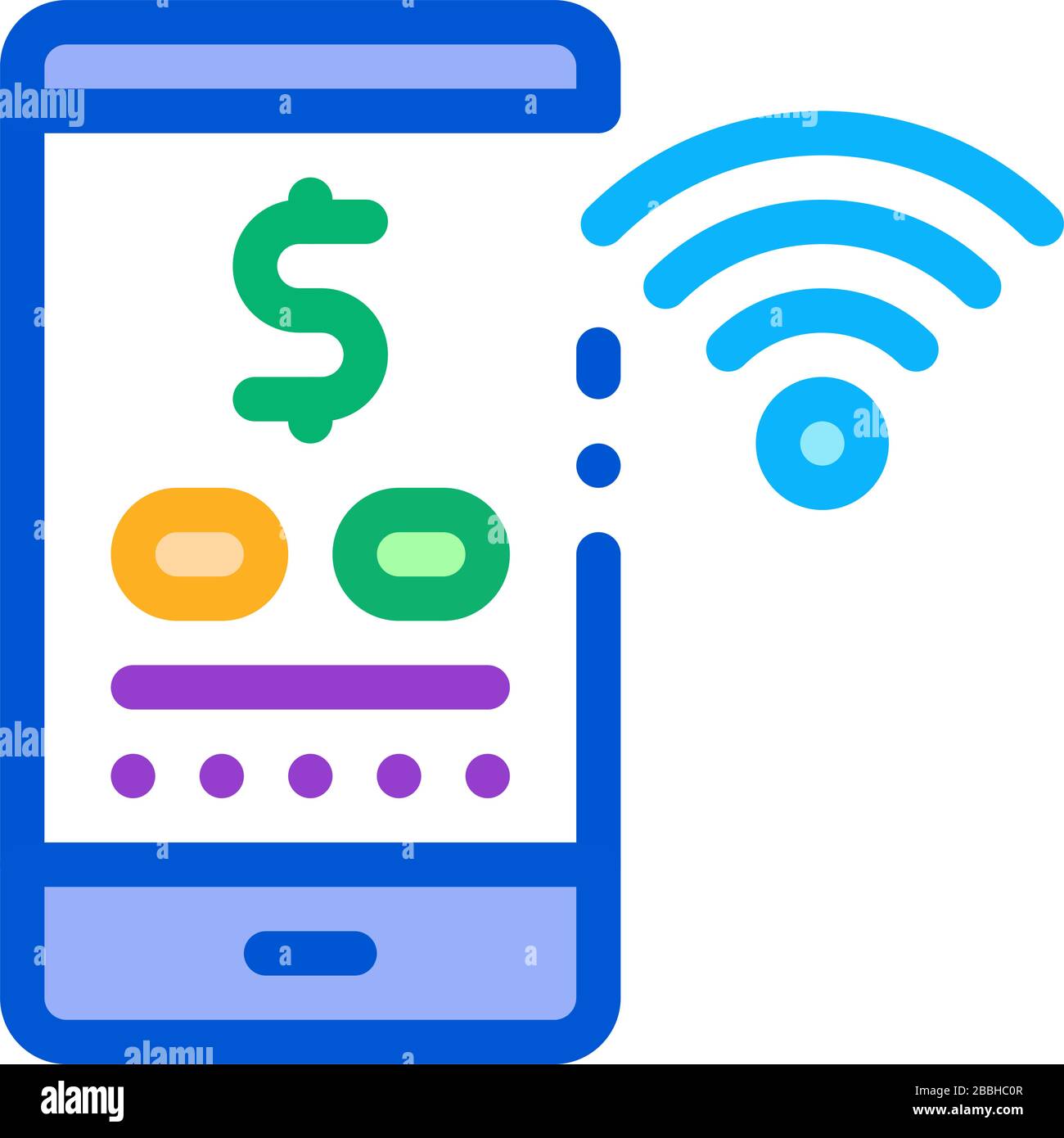 money management through wi-fi distribution icon vector outline ...