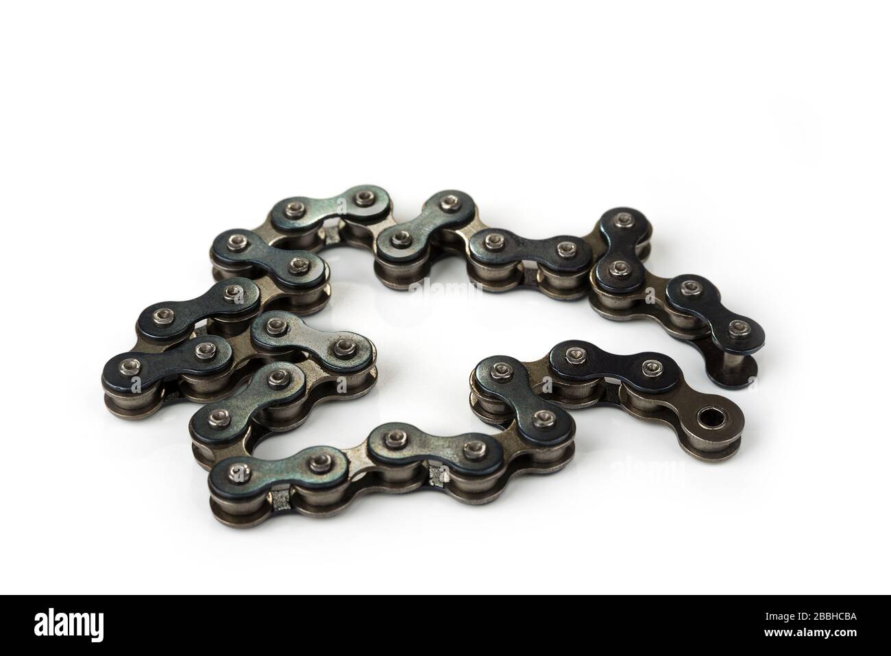 Bicycle and bike chain on a white background. Strength and power ...