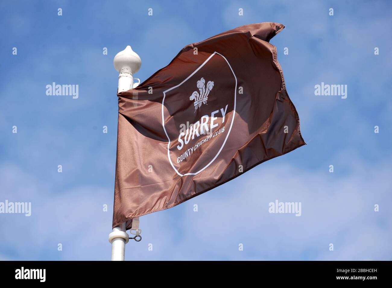 Detail of surrey ccc flag flying above the kia oval hi-res stock ...