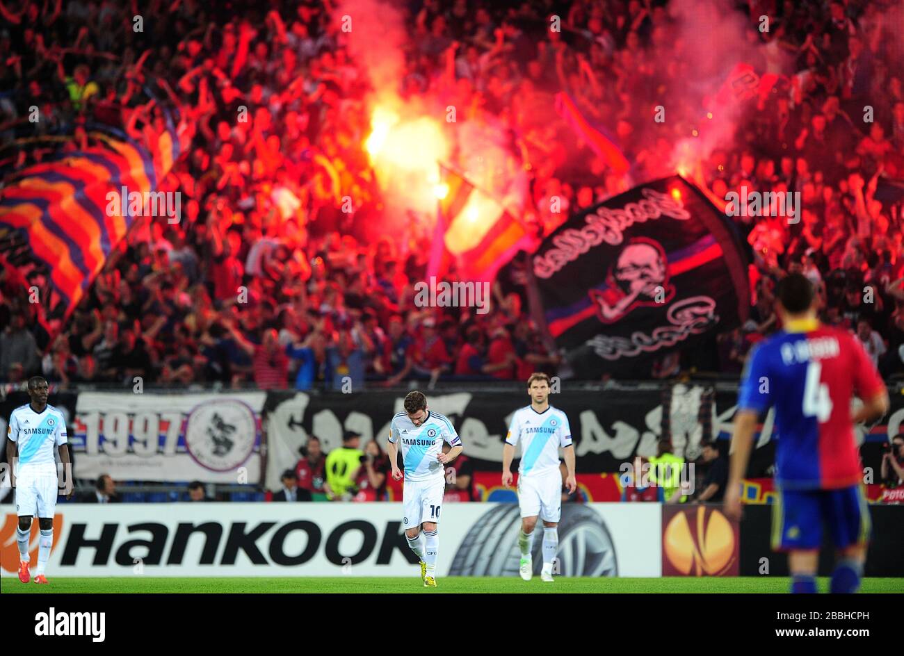 General view of FC Basel fans celebrating in the stands Stock Photo - Alamy