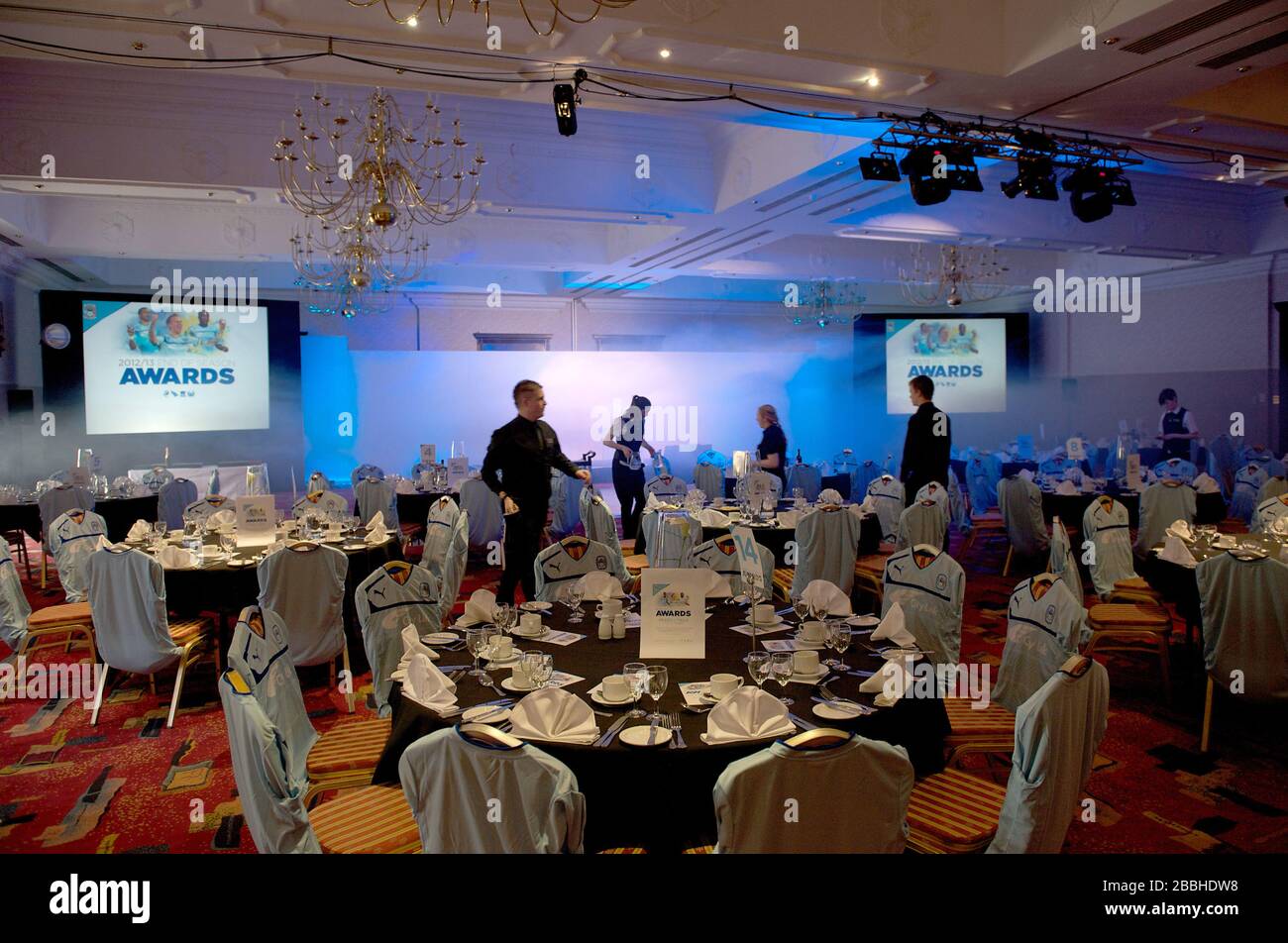 The tables are set ready for the Coventry City awards dinner at the ...