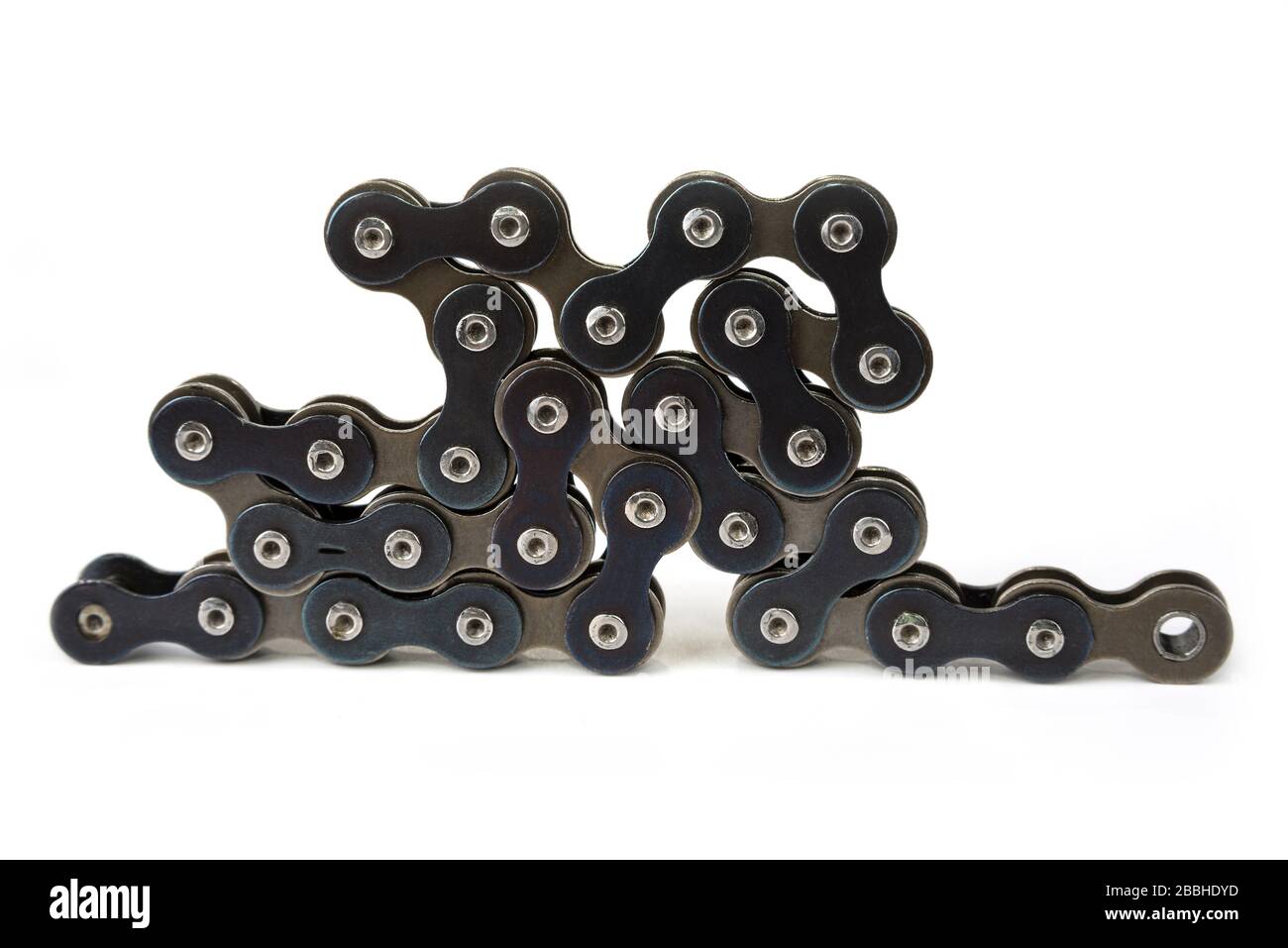 Bicycle and bike chain on a white background. Strength and power ...