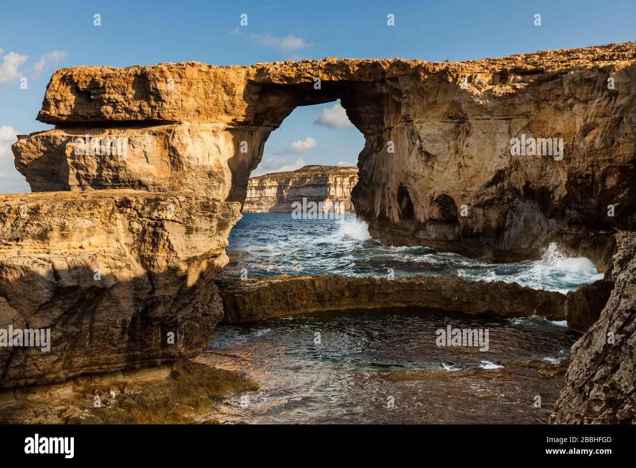 Malta, Gozo: the iconic Azure Window at Dwejra, a limestone arch once a ...