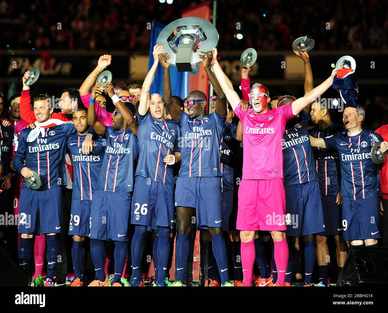 Paris saint germain lift the ligue one trophy hi-res stock photography and images - Alamy
