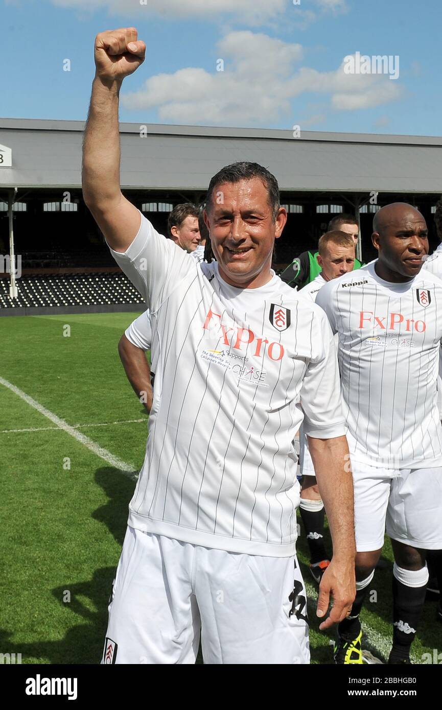Fulham's Neil Smith celebrates victory after the final whistle Stock ...