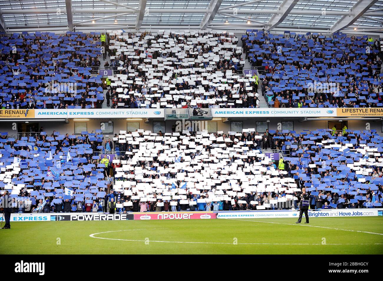 Brighton fans in the stands Stock Photo - Alamy