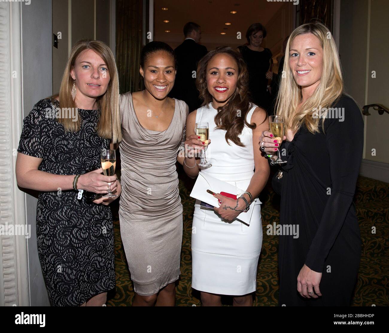 Rachel Yankey (centre left), Alex Scott (centre right) and Emma Byrne ...