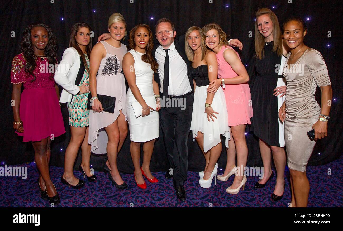 (left to right) Eniola Aluko, Claire Rafferty, Stephanie Houghton, Alex ...