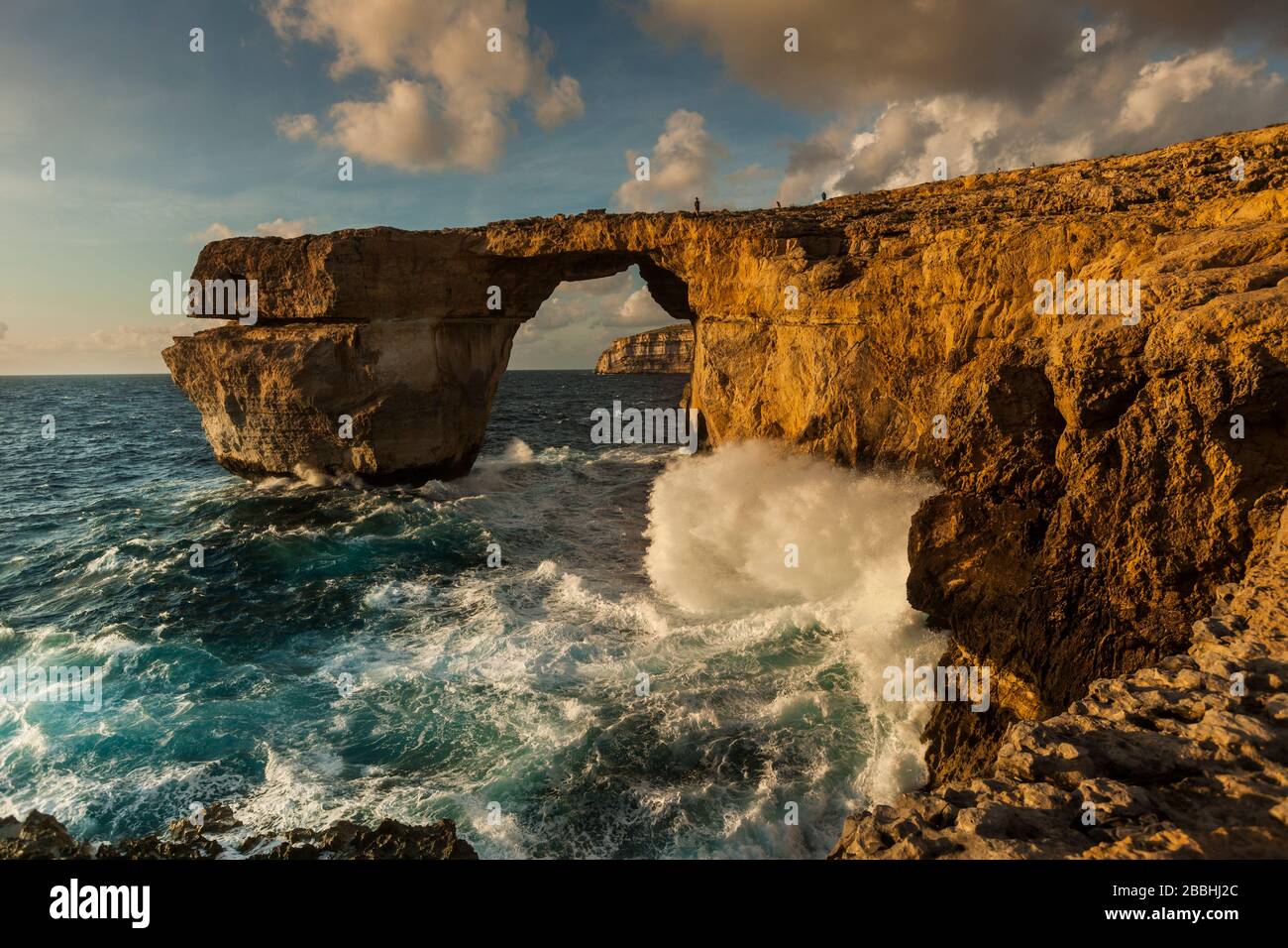 Malta, Gozo: the iconic Azure Window at Dwejra, a limestone arch once a ...