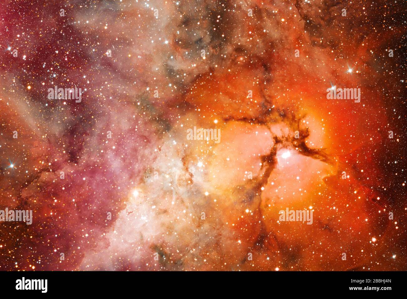 Universe scene with stars and galaxies in deep space showing the beauty ...