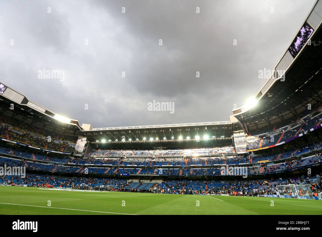 A general view of the Santiago Bernabeu, home of Real Madrid Stock ...