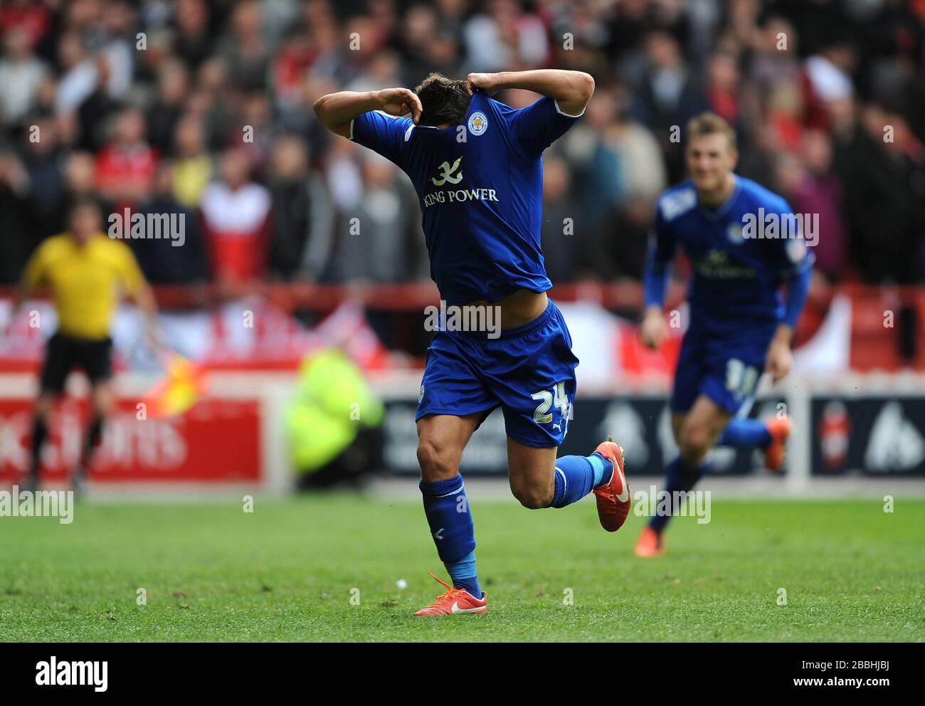 Leicester City's Anthony Knockaert celebrates after scoring the winning ...