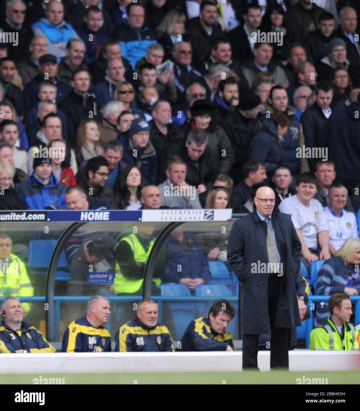 Leeds United's new manager Brian McDermott on the touchline during the ...