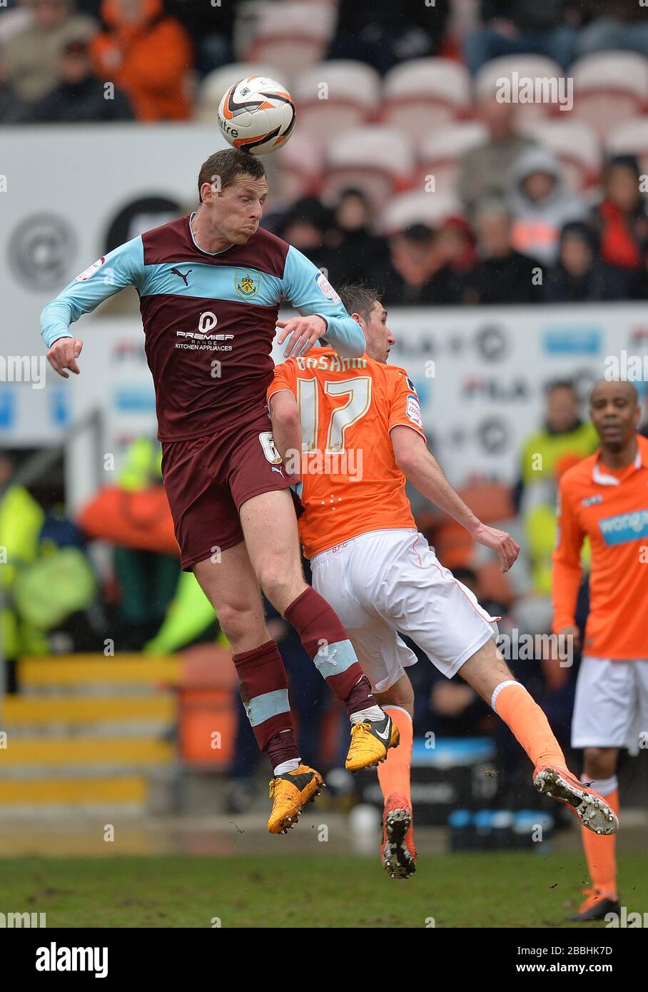 Burnleys chris mccann left out jumps blackpools chris basham hi-res ...