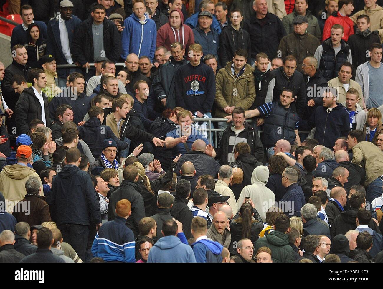 Trouble breaks out in the stands between the Millwall fans Stock Photo ...