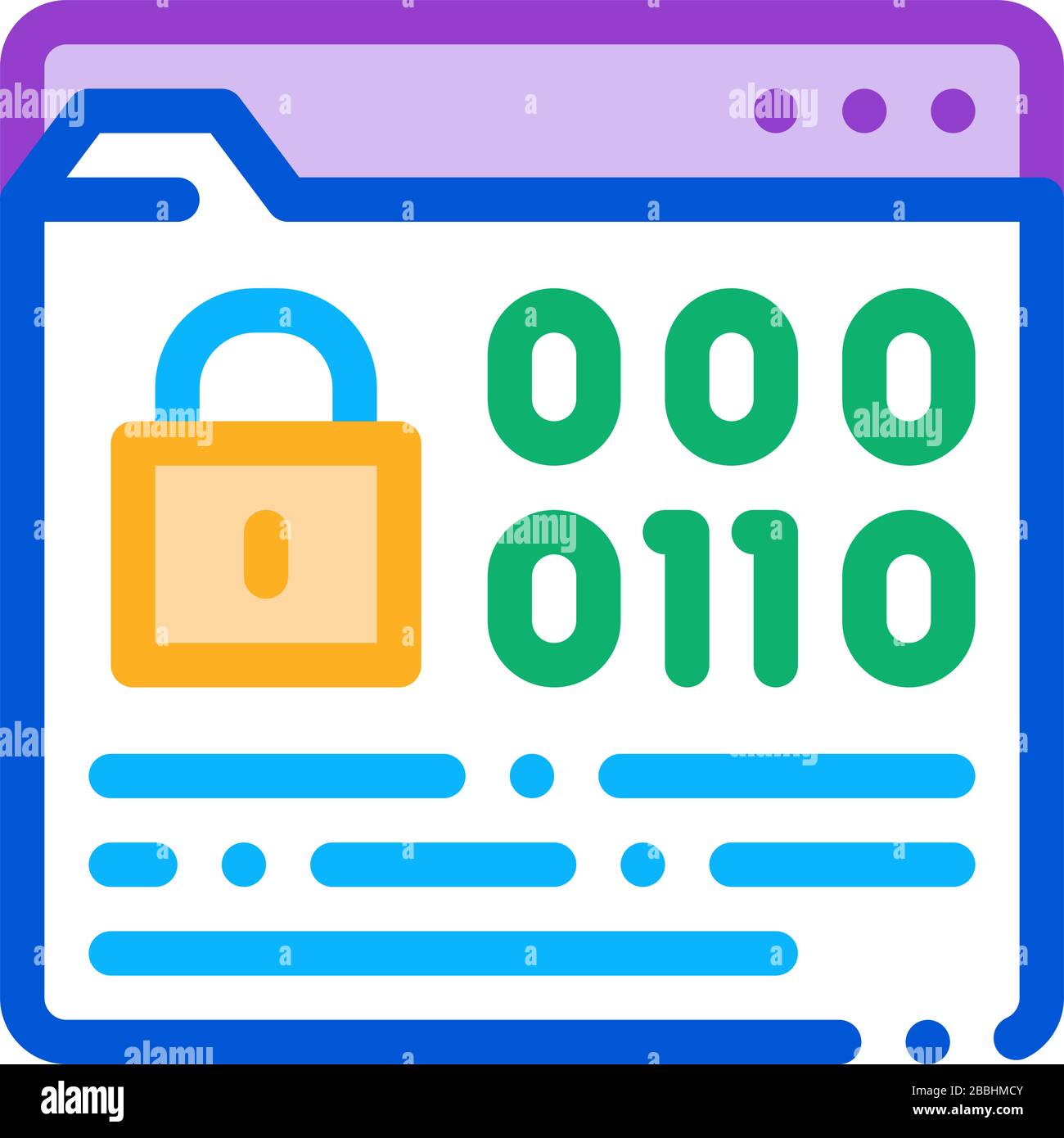 binary code protection icon vector outline illustration Stock Vector Image & Art - Alamy