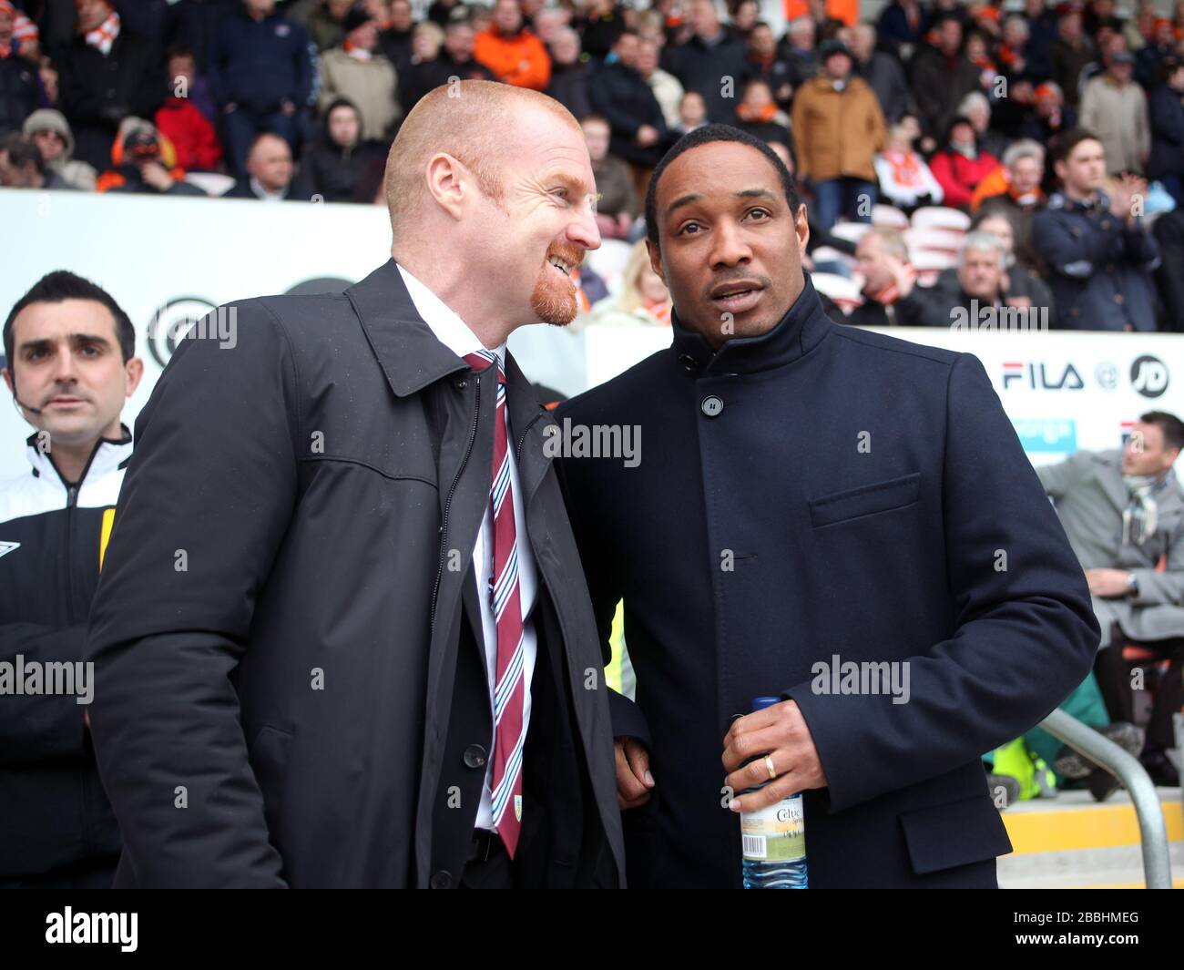 Burnley manager Sean Dyche (left) and Blackpool manager Paul Ince ...