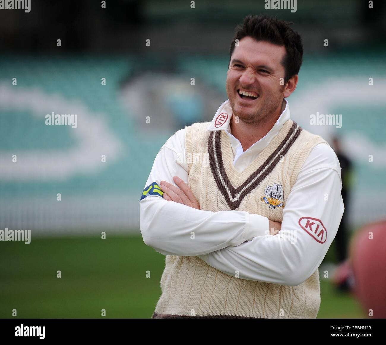 Surrey's Captain Graeme Smith in a relaxed mood before the game against ...