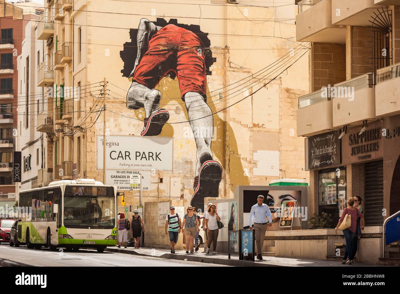 Malta, a car park sign Stock Photo - Alamy
