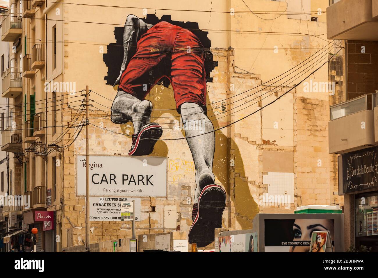 Malta, a car park sign Stock Photo - Alamy