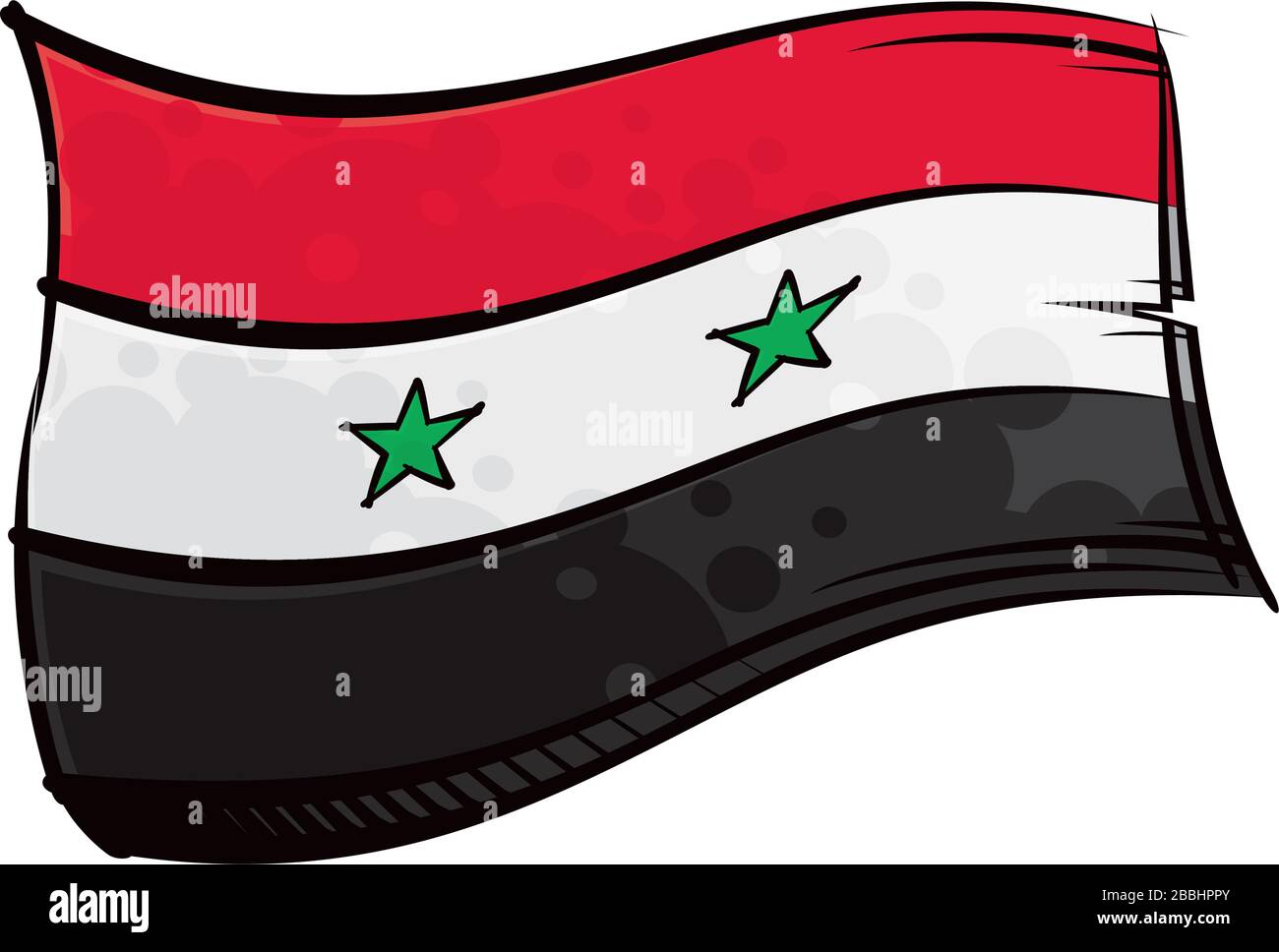 Painted Syria flag waving in wind Stock Vector Image & Art - Alamy