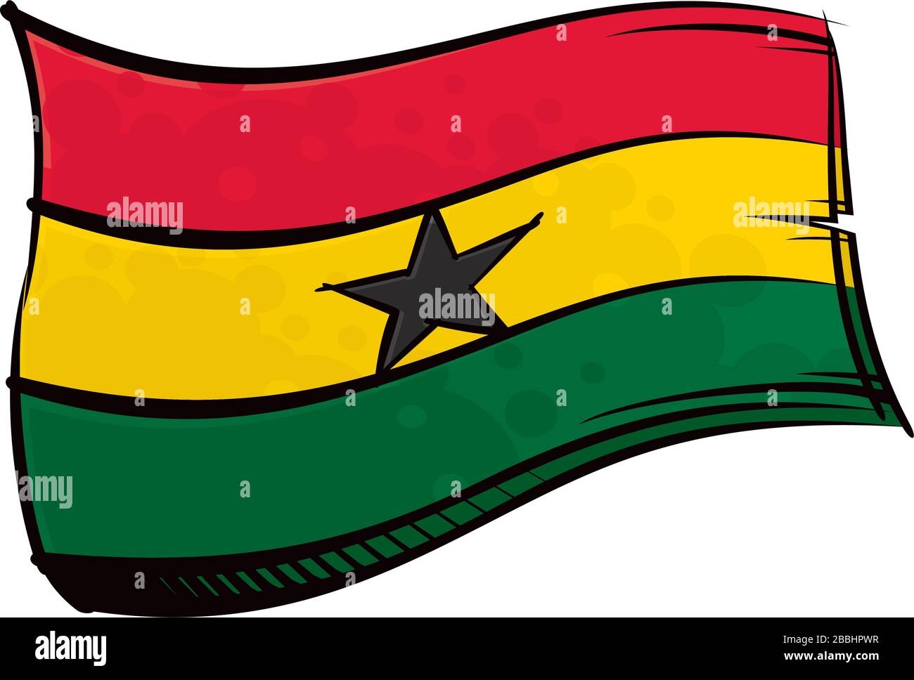 Painted Ghana flag waving in wind Stock Vector Image & Art - Alamy