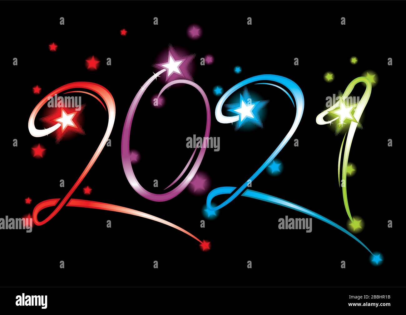 New year 2021 illustration Stock Vector Images - Alamy