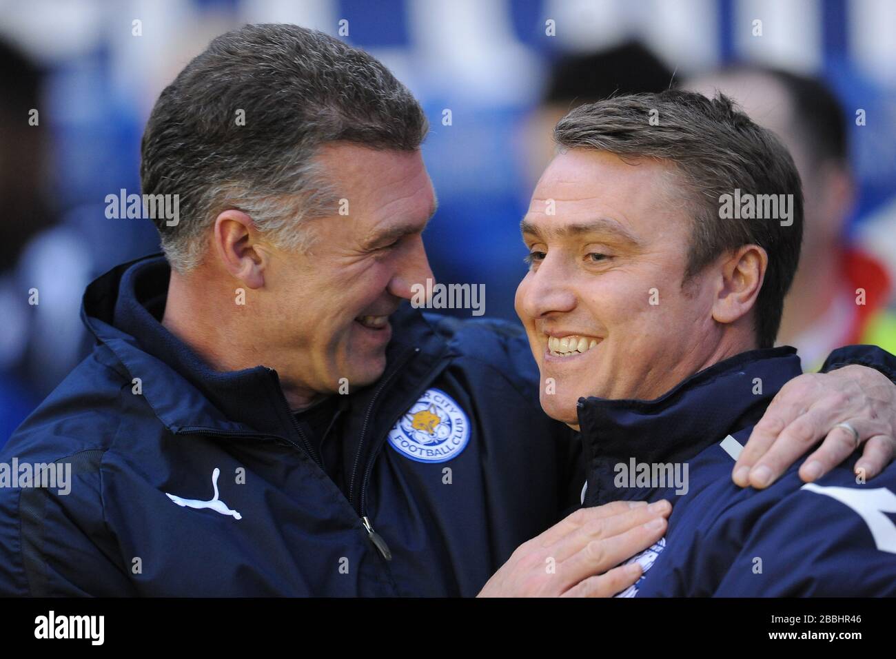 Leicester City Manager Nigel Pearson And Birmingham City Manager Lee
