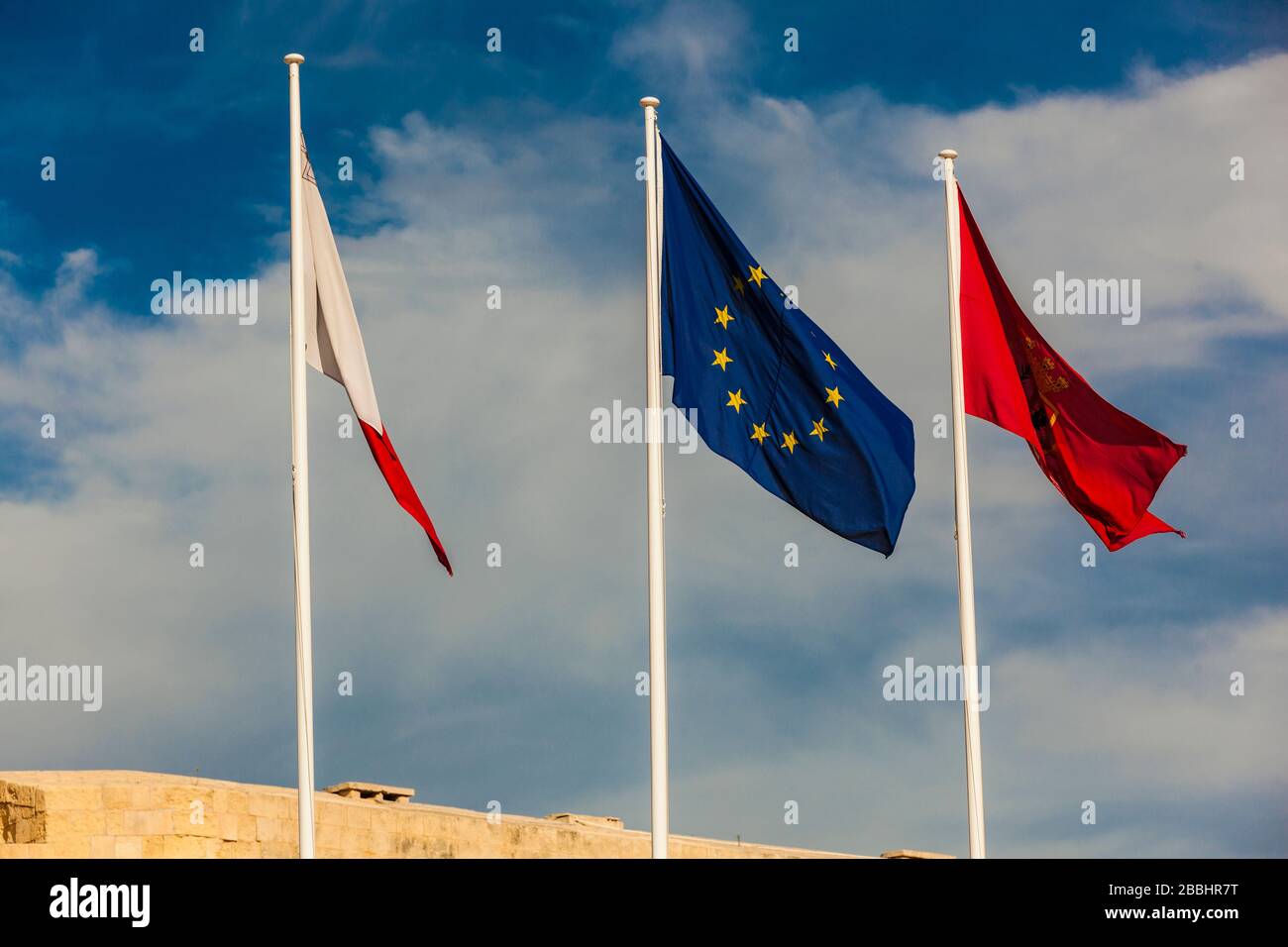 Malta, Birgu: flags Stock Photo - Alamy