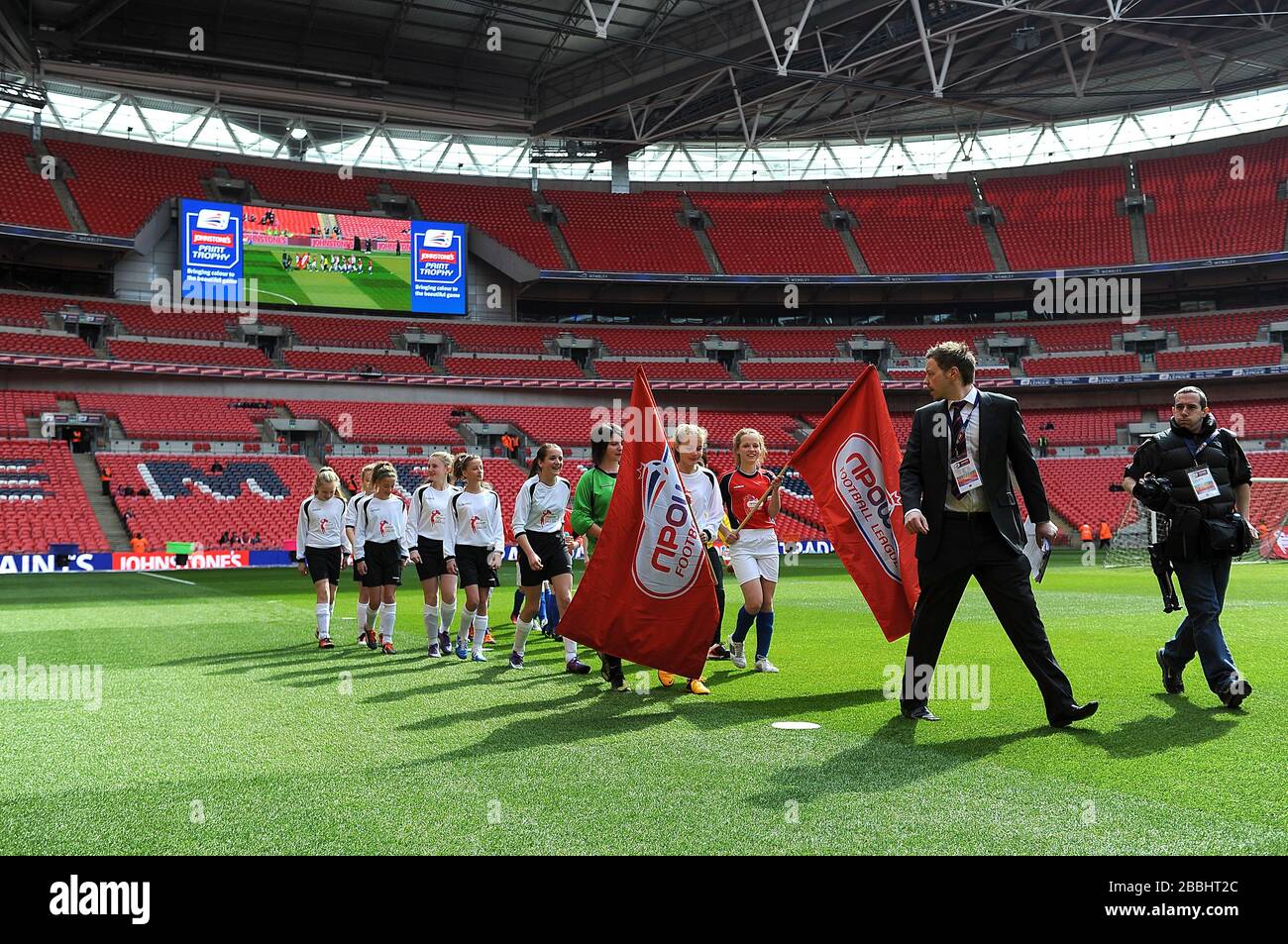 Pre-match for the Football League Girls Cup final between Rainham High ...