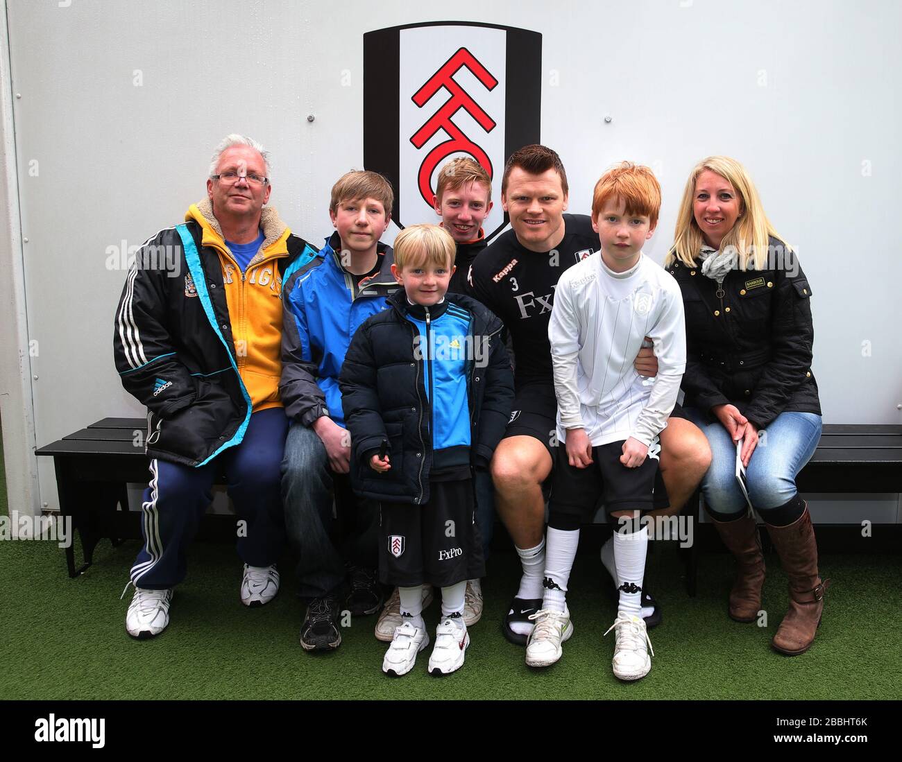 Fulham's John Arne Riise poses with fans Stock Photo - Alamy