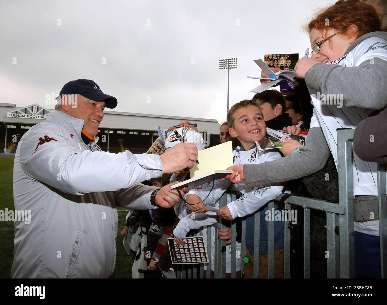 Fulham Manager Martin Jol with fans during the Open day at Craven ...