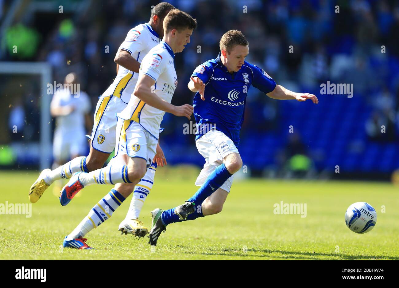 Birmingham City's Shane Ferguson (right) and Leeds United's Rudolph ...