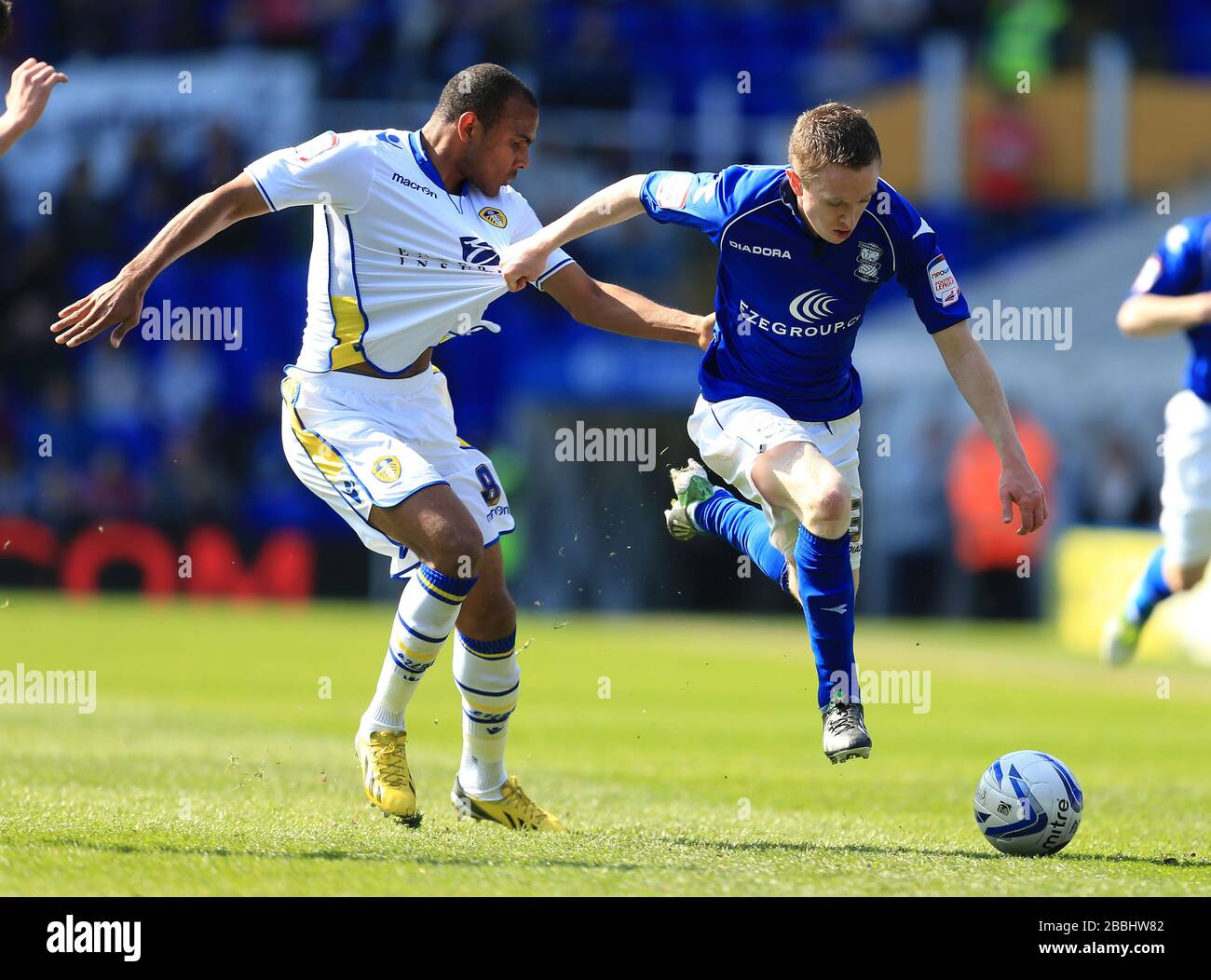 Birmingham City's Shane Ferguson (right) and Leeds United's Rudolph ...
