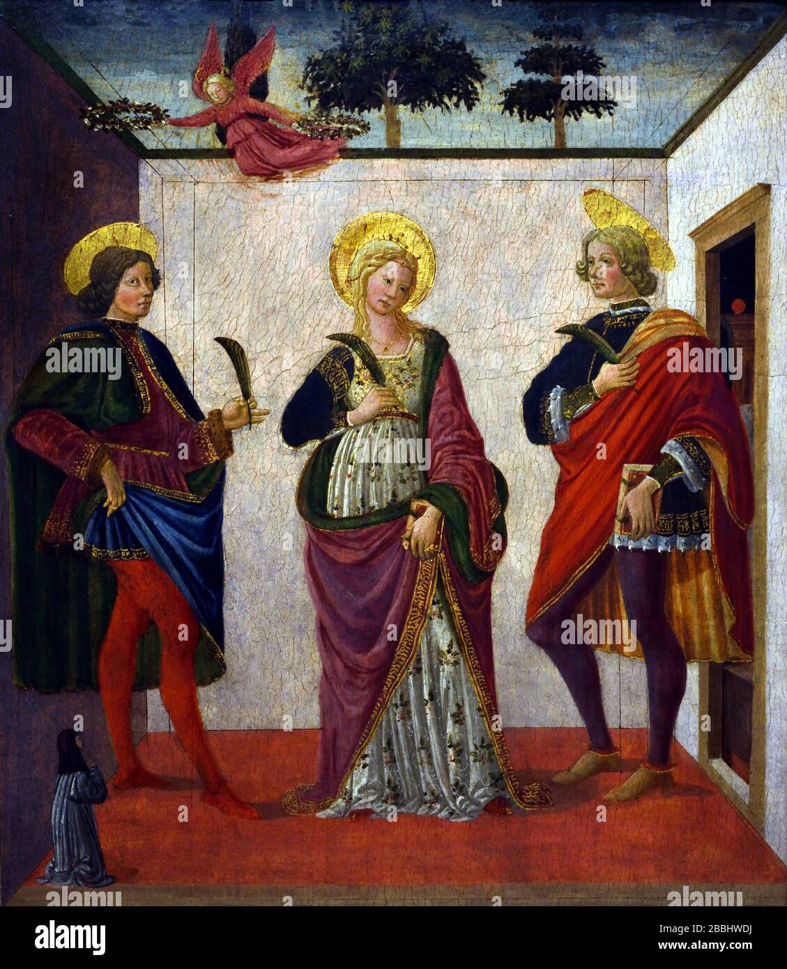 Saint Cecilia between Saint Valerian and Saint Tiburtius with a Donor ...
