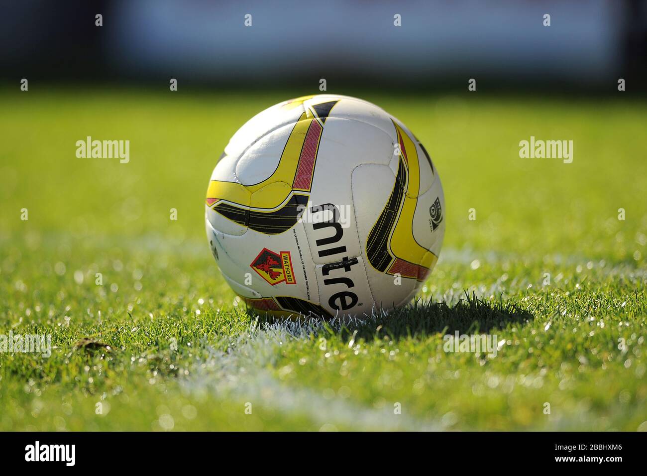 A Watford branded match day ball on the pitch Stock Photo - Alamy