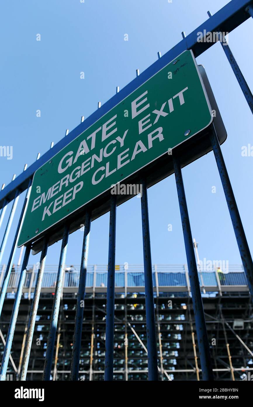 Emergency Exit at MEMS Priestfield Stadium in Gillingham Stock Photo ...