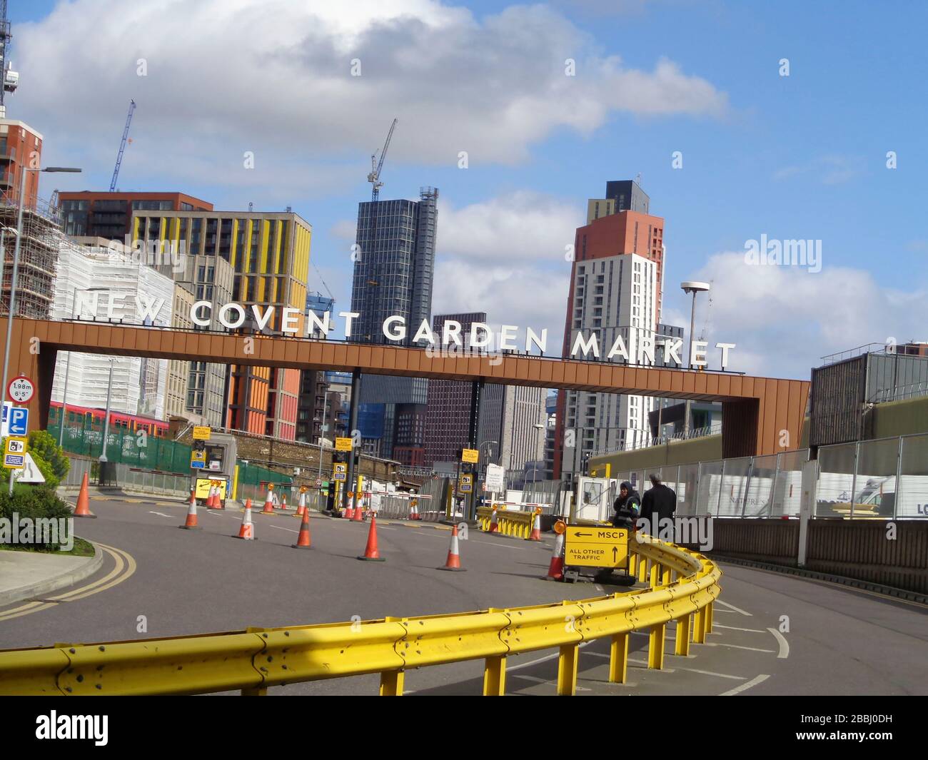 New Covent garden exterior in the London sunshine in spring, London ...