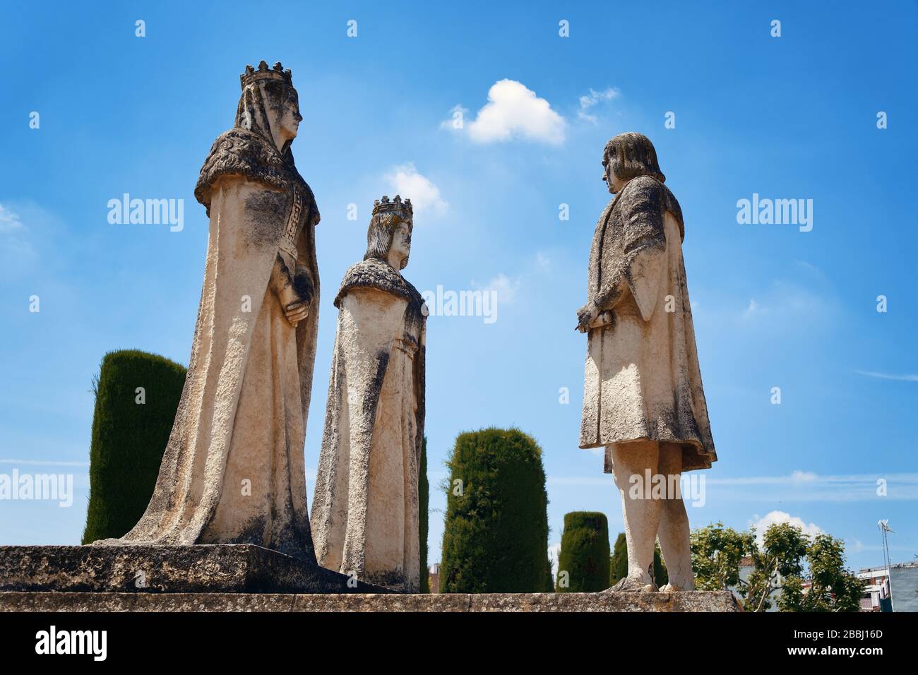 Statue of Christian kings Ferdinand and Isabella and Christopher ...