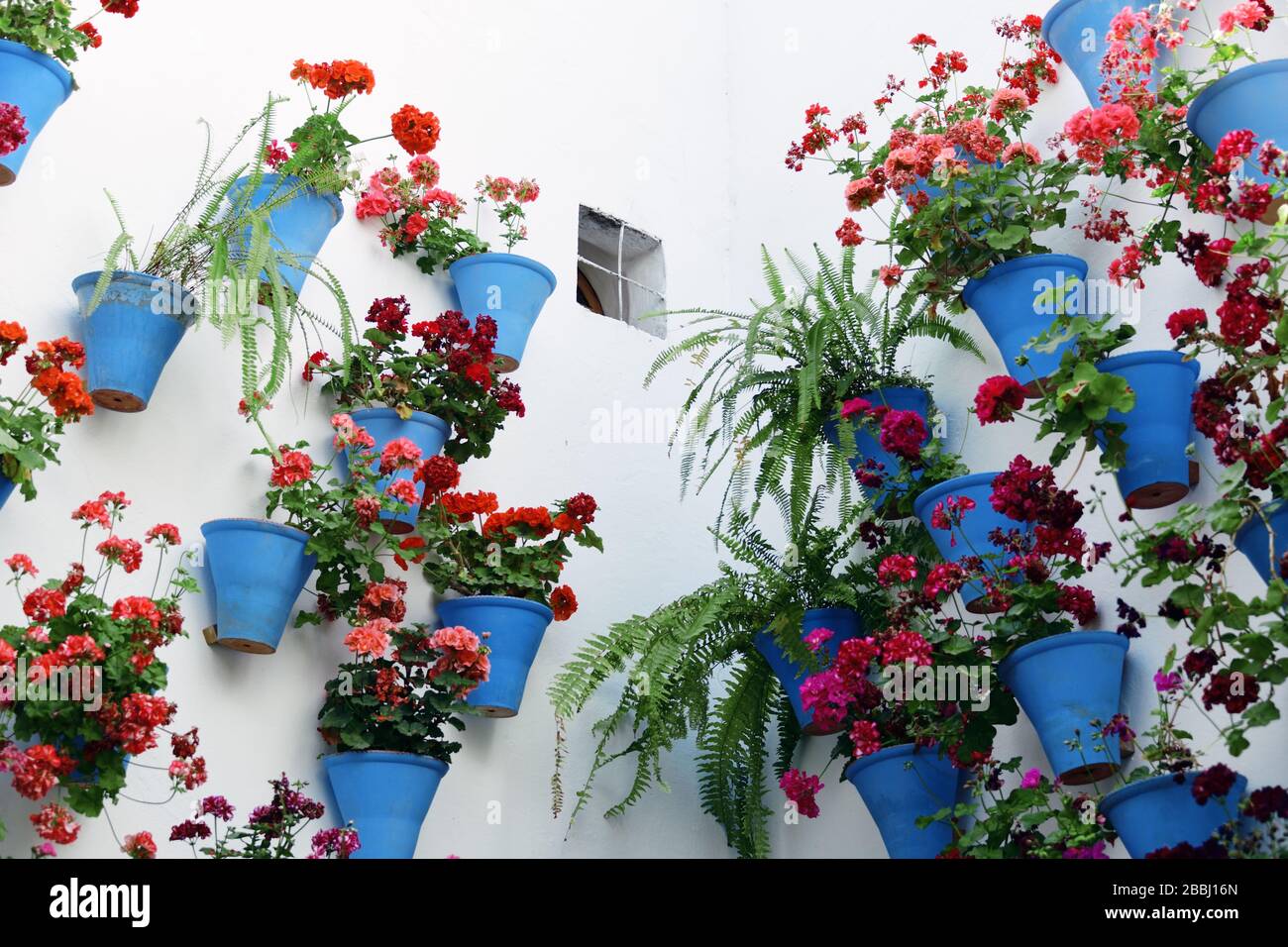 Beautiful flower decoration of the resident house in Cordoba, Spain ...