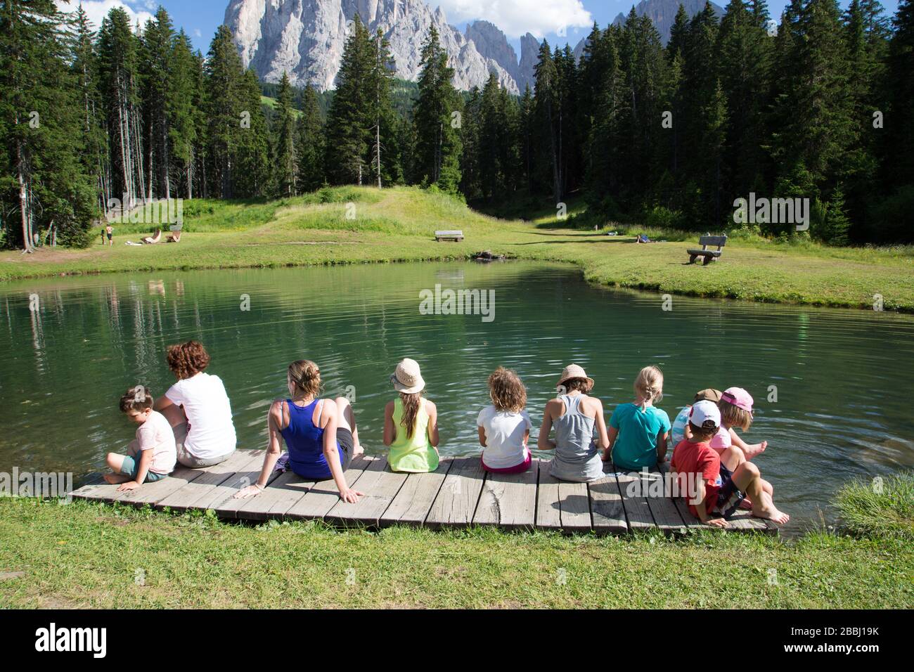 Selva Gardena -Trentino Alto Adige - 07/19/2016 Group of young people ...