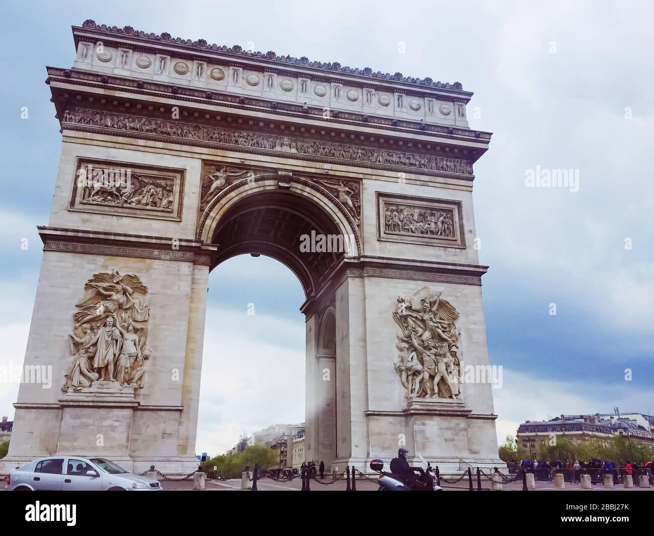 Paris, France circa January, 2020: Triumphal arch called Arc de ...