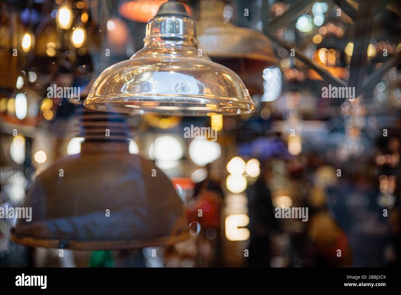 Beautiful bright modern lamp bulbs in electricity department of decor ...