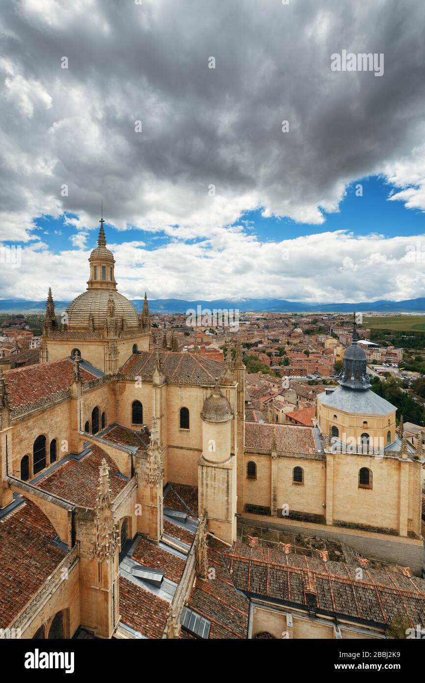 Ancient architecture of Cathedral of Segovia in Spain Stock Photo - Alamy